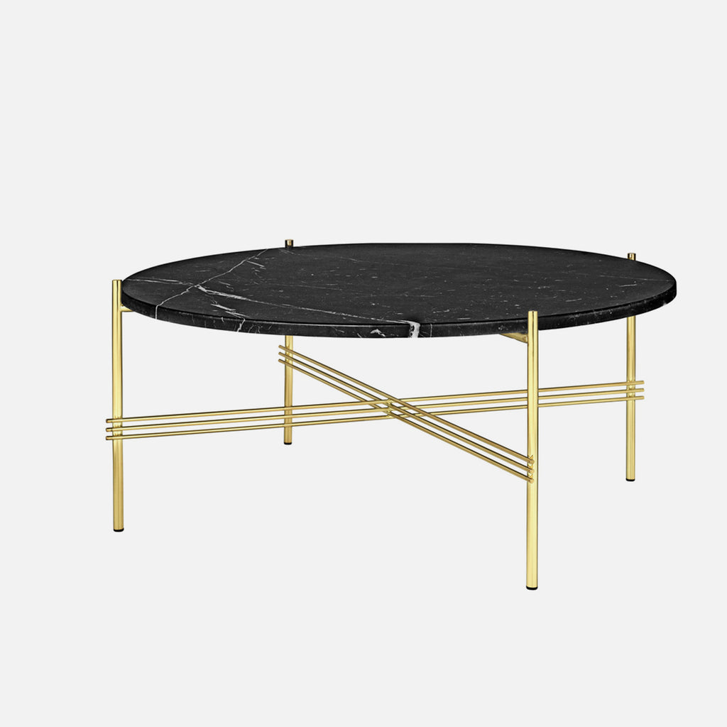 TS Coffee Table φ80 Brass / Black Marquina Marble – D9 STUDIO